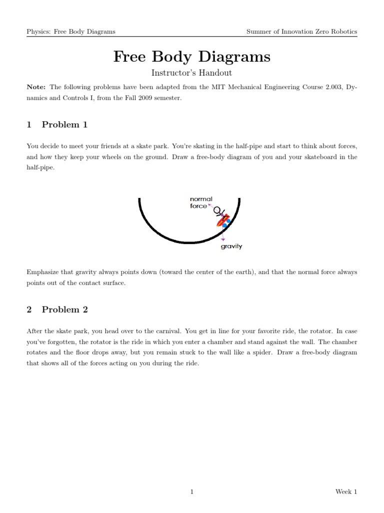Free Body Diagrams | PDF | Robotics | Mechanical Engineering