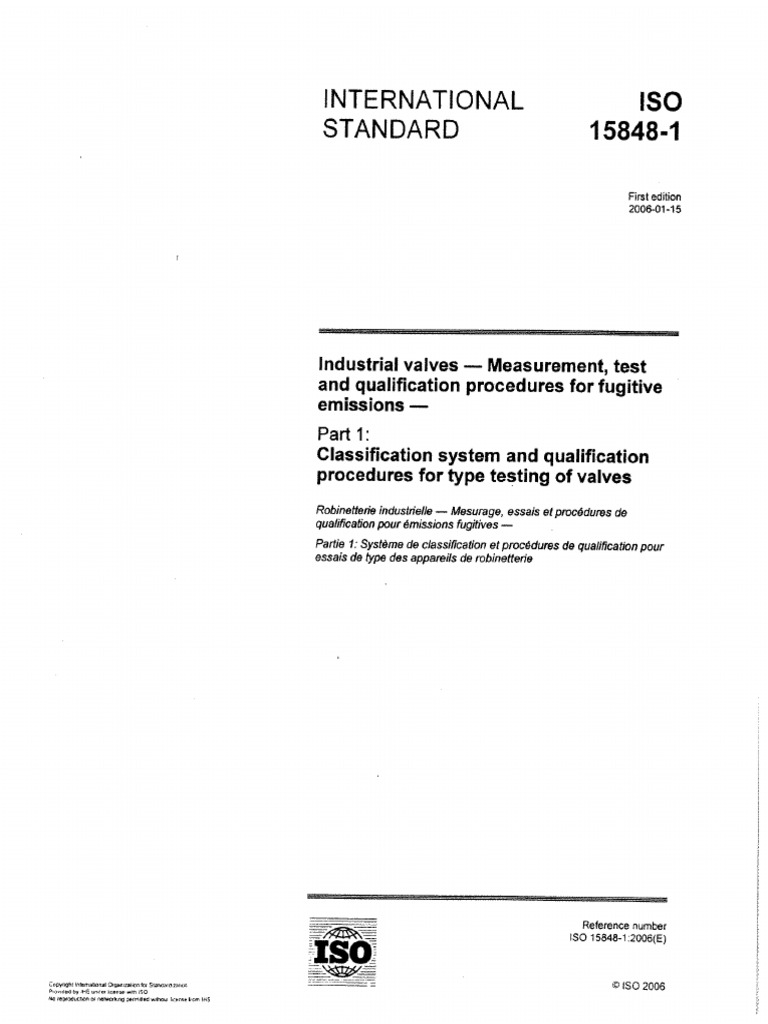 ISO - 15848-1 First Edition 2006 | PDF