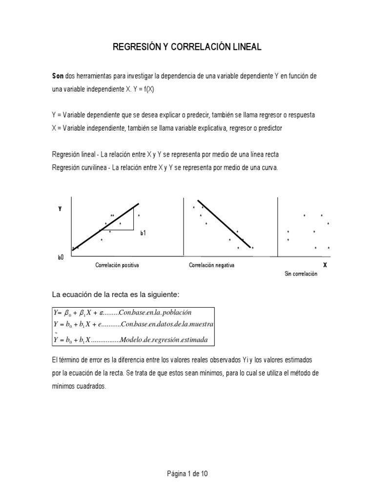 Regresion y Correlacion Lineal | PDF | Correlación y dependencia ...