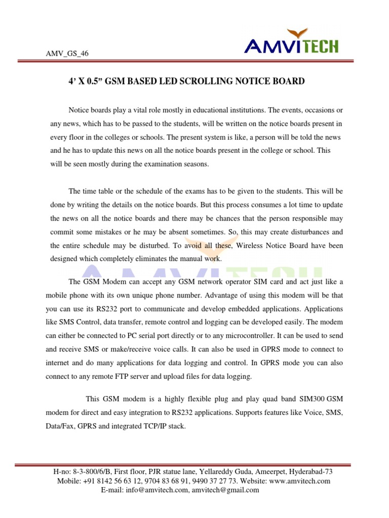 GSM-Based LED Scrolling Notice Board | PDF | General Packet Radio ...