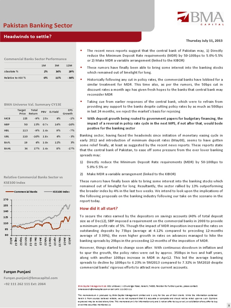 Pakistan Banking Sector: Headwinds To Settle? | PDF | Central Banks ...