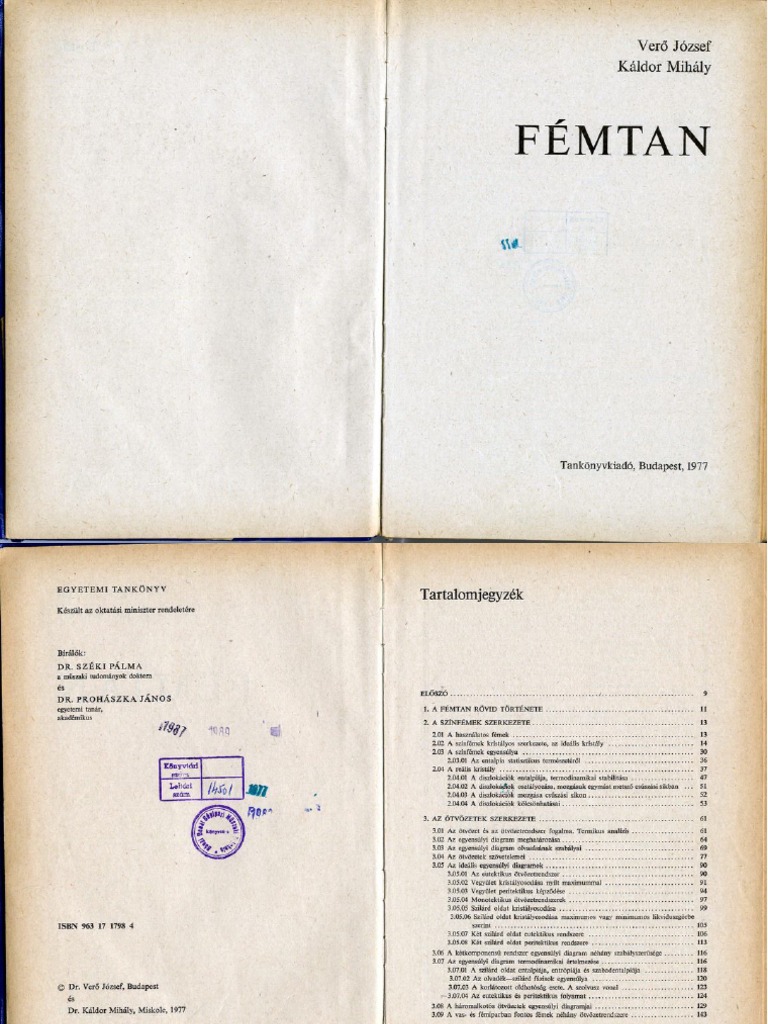 Verő József - Káldor Mihály - Fémtan | PDF