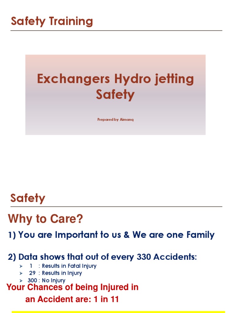 Safety Training Hydrojetting of Exchangers General | PDF | Personal ...