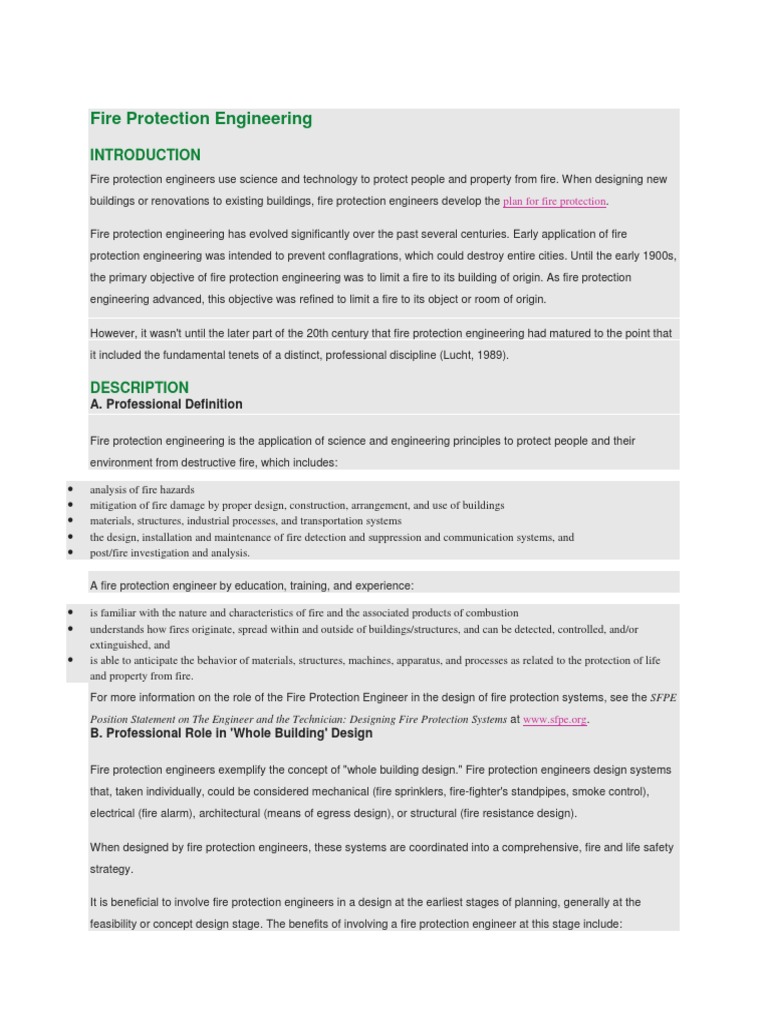 Fire Protection Engineering | PDF | Fire Safety | Engineering