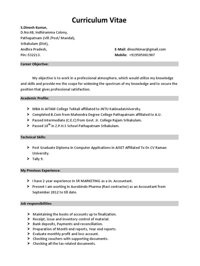 Mba CV | PDF