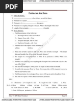 Perimeter and Area CBSE Class 6 Worksheet | PDF | Area | Euclidean ...