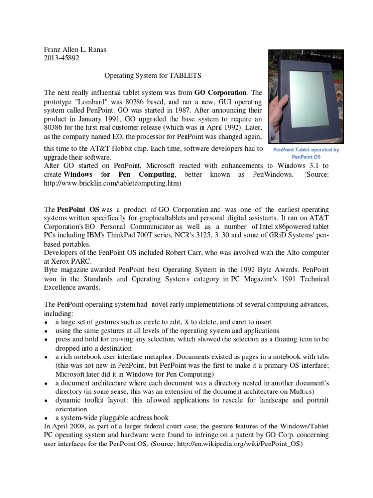IT1 Report | PDF | Tablet Computer | Operating System