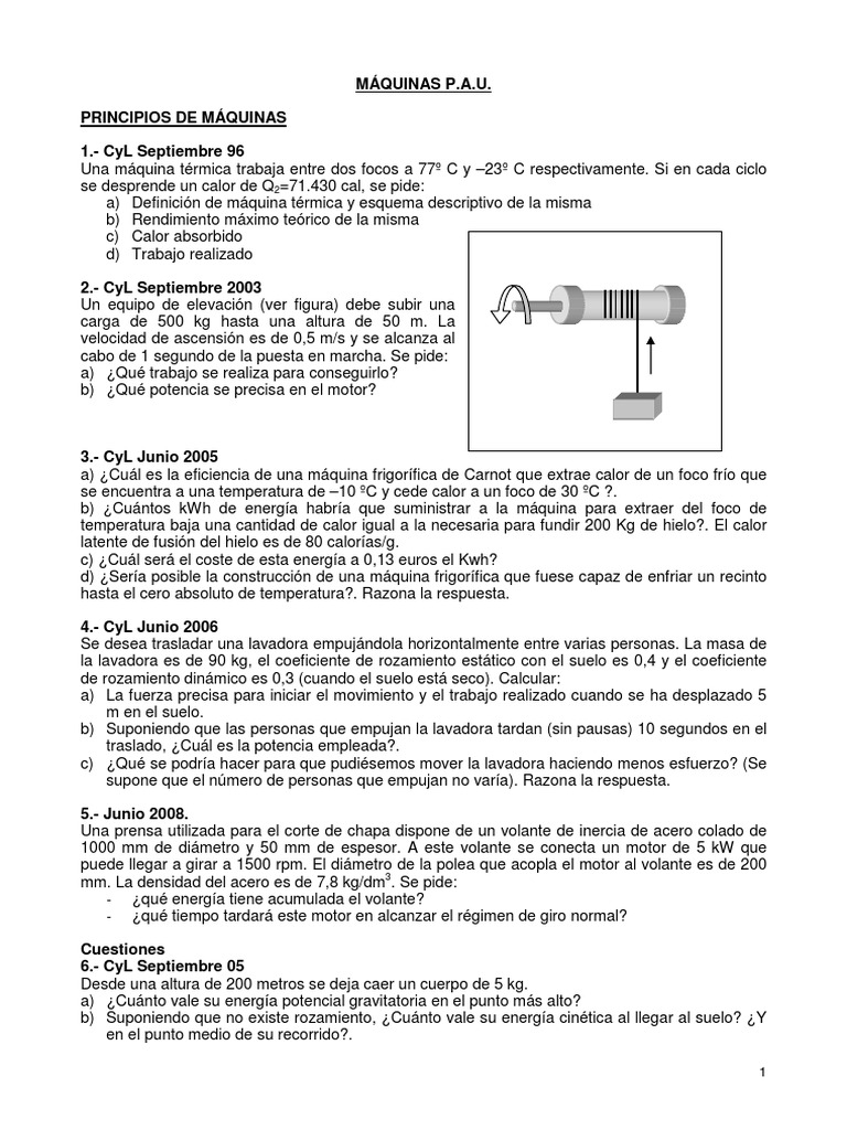 Problemas Principio de Maquinas | PDF