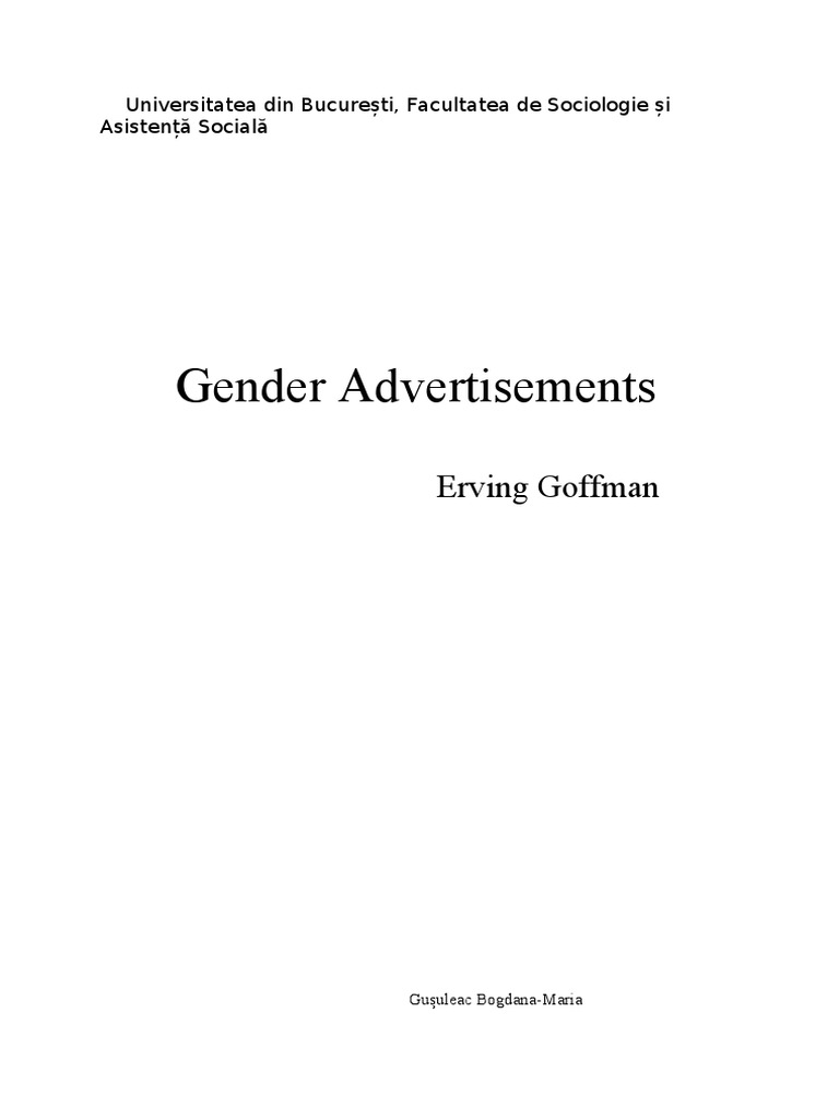 Exemplu Goffman 2 | PDF | Social Psychology | Advertising