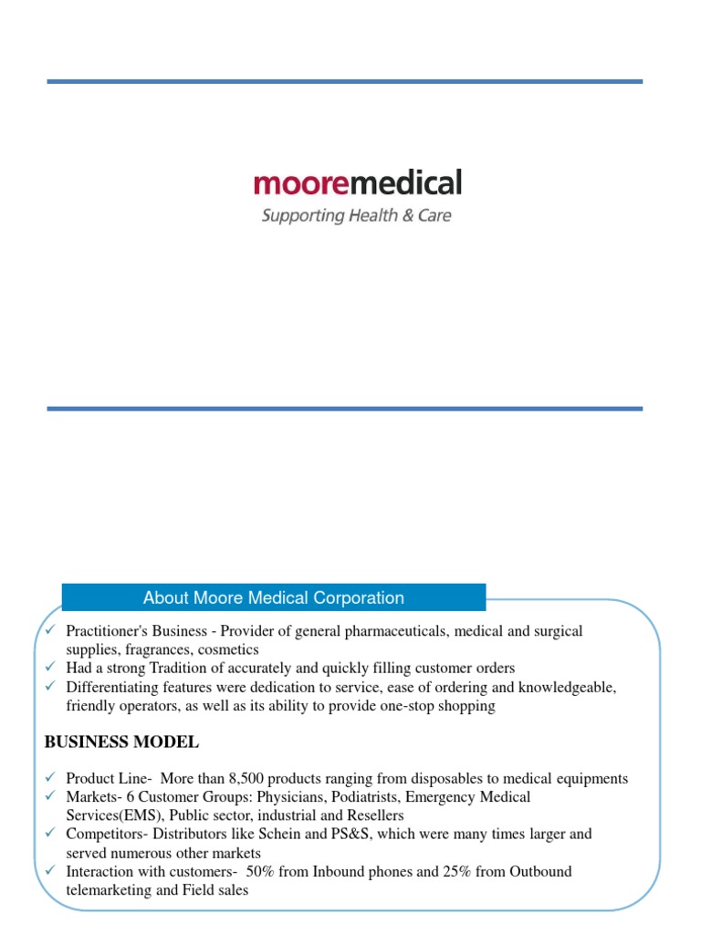 Moore Medical Corporation | PDF | Customer Relationship Management | Sales