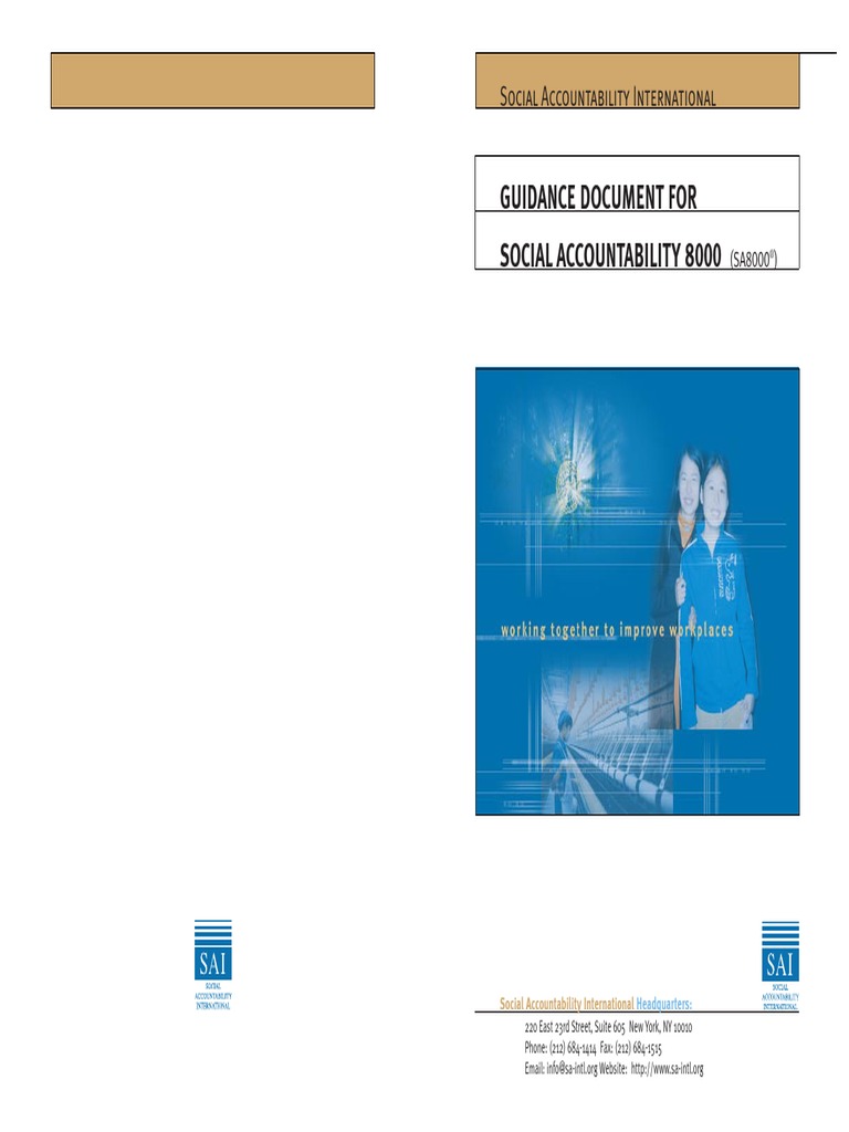 SA8000 Guidance 2004 | PDF | International Labour Organization | Audit
