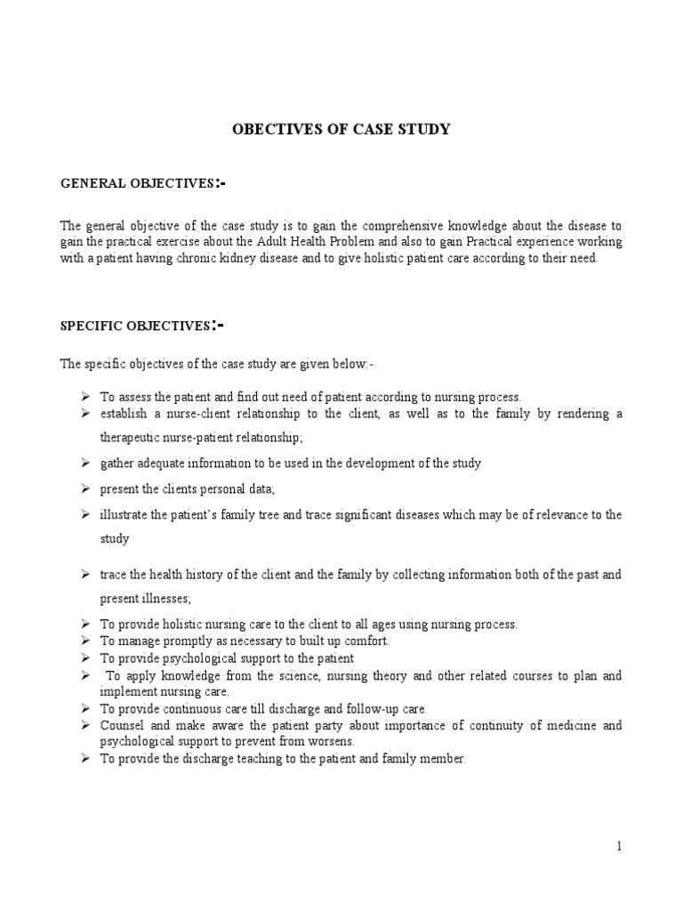 Case Study On Chronic Kidney Disease | PDF | Kidney Transplantation ...