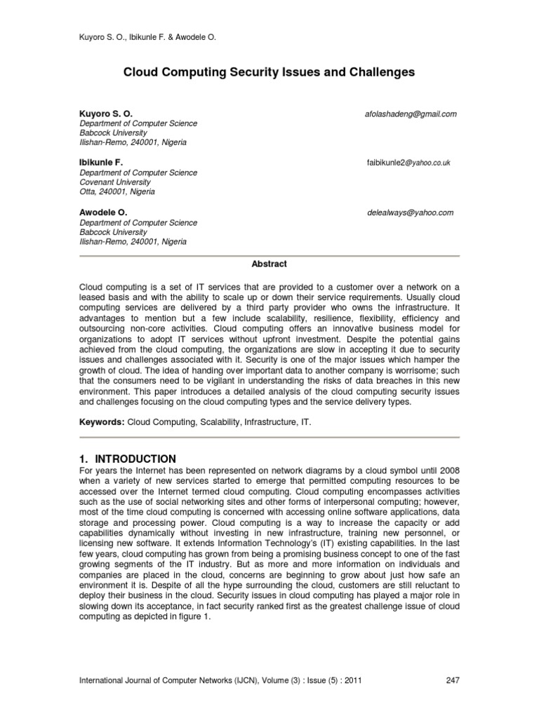 Cloud Computing Security Issues and Challenges | PDF | Platform As A Service | Cloud Computing