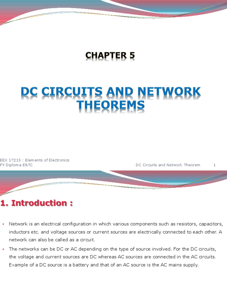 DC Circuits and Network Theorems | PDF | Electrical Network | Direct Current