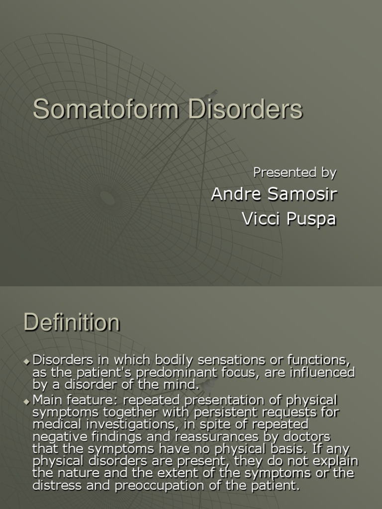 Somatoform Disorders | Fatigue (Medical) | Psychiatric Diseases And ...