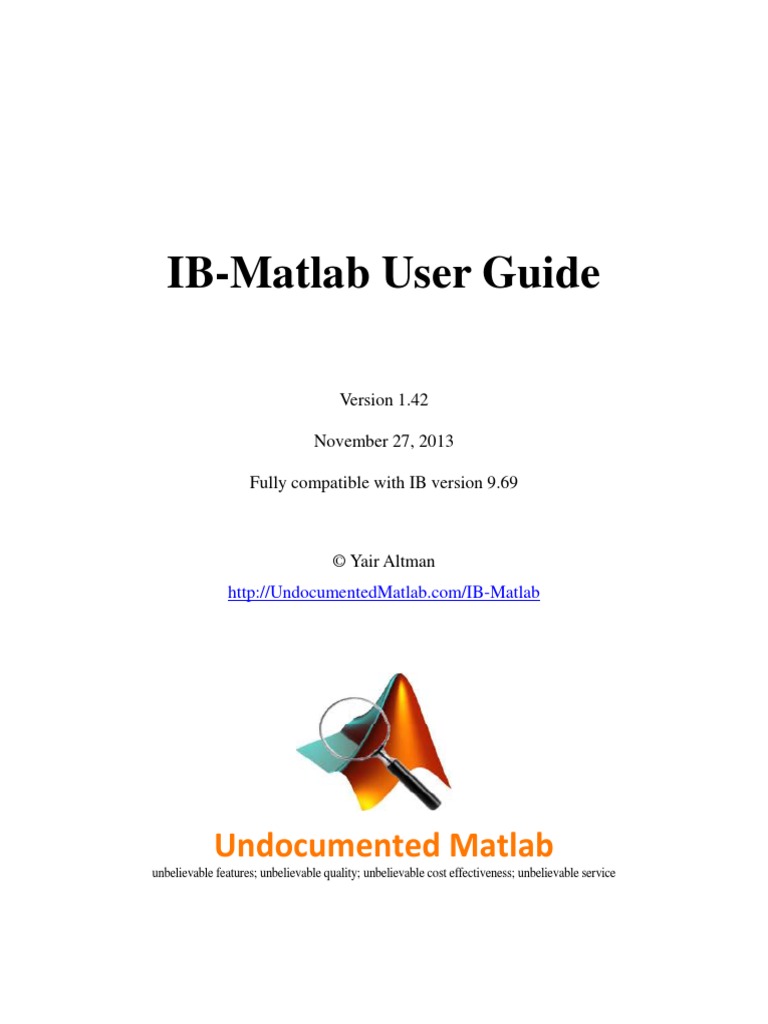 IB-Matlab User Guide | PDF | Matlab | Application Programming Interface