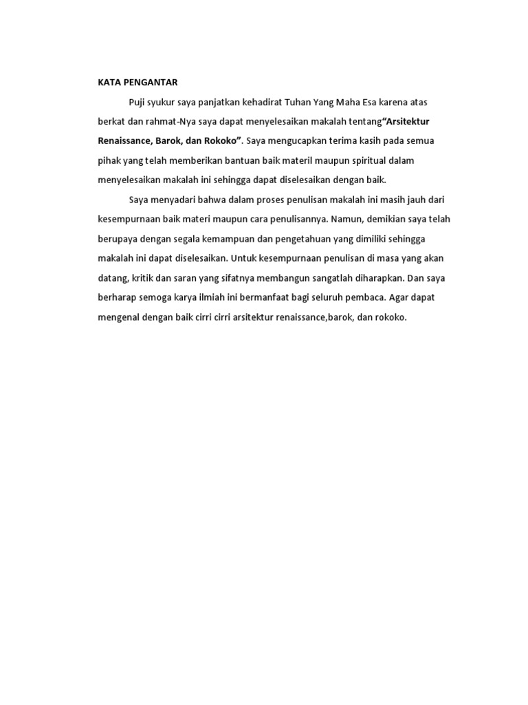 Arsitektur Renaissance Barok Rokoko | PDF