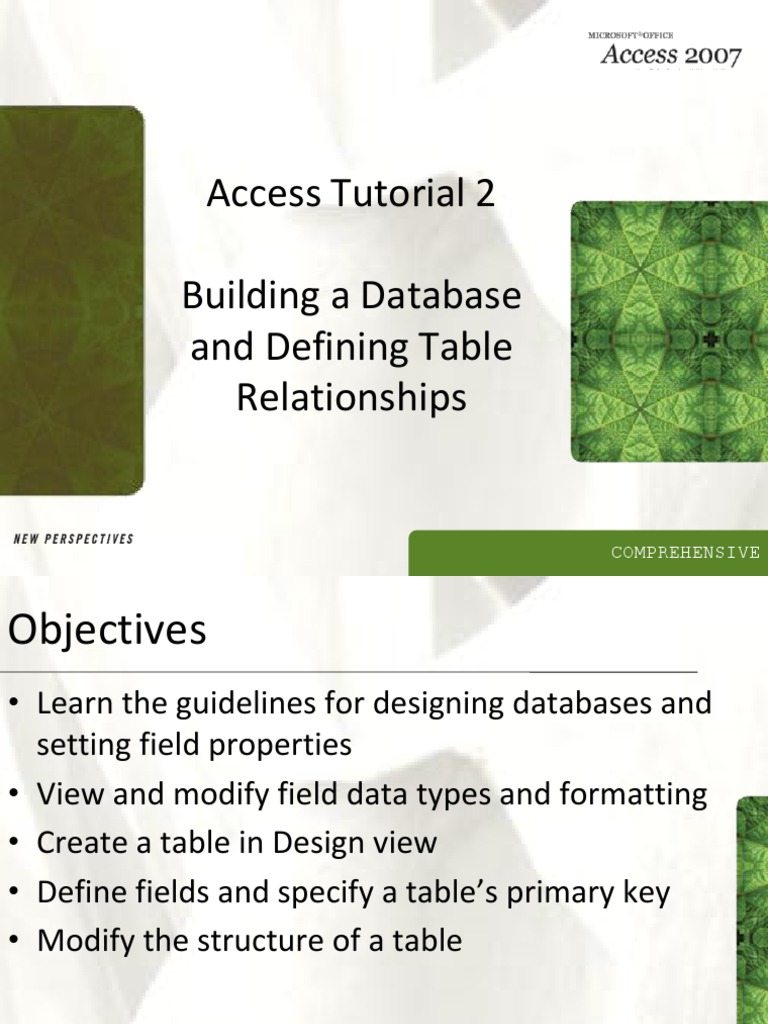 Build Database Tables and Define Relationships | PDF | Microsoft Access ...