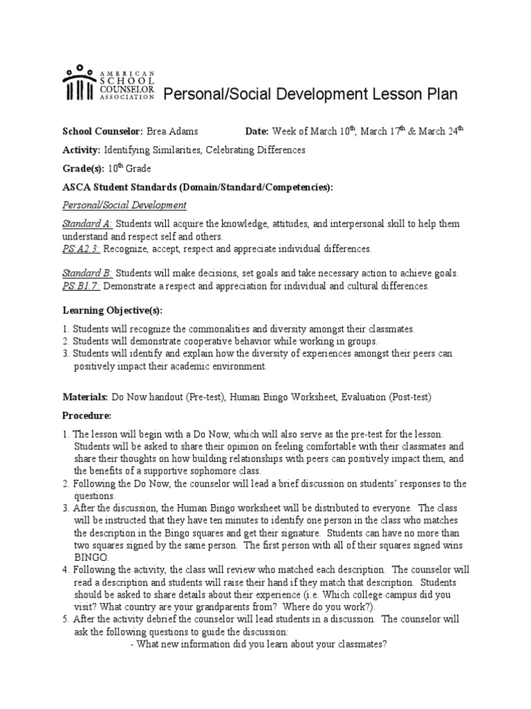 10th Grade Diversity & Unity Lesson | PDF | Teaching | Pedagogy