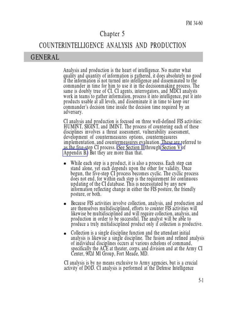 Counterintelligence Analysis and Production | PDF | Intelligence ...