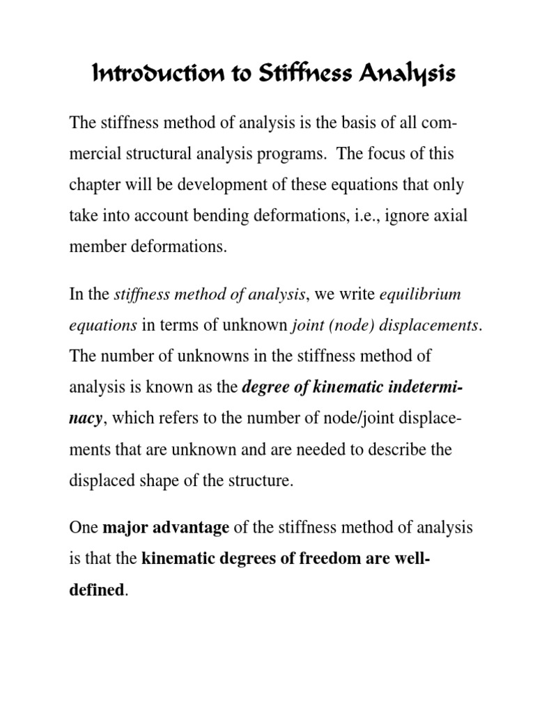Introduction To Stiffness Analysis | PDF | Stiffness | Kinematics