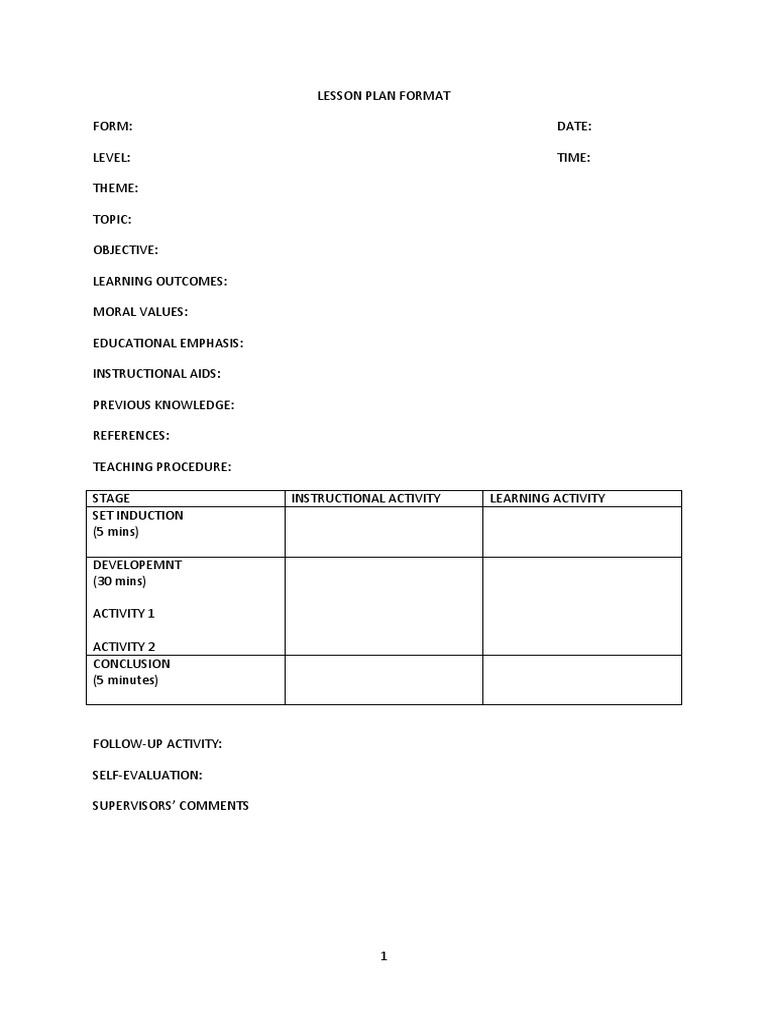 WEEK 7. Lesson Plan Format | PDF | Career & Growth | Self-Improvement