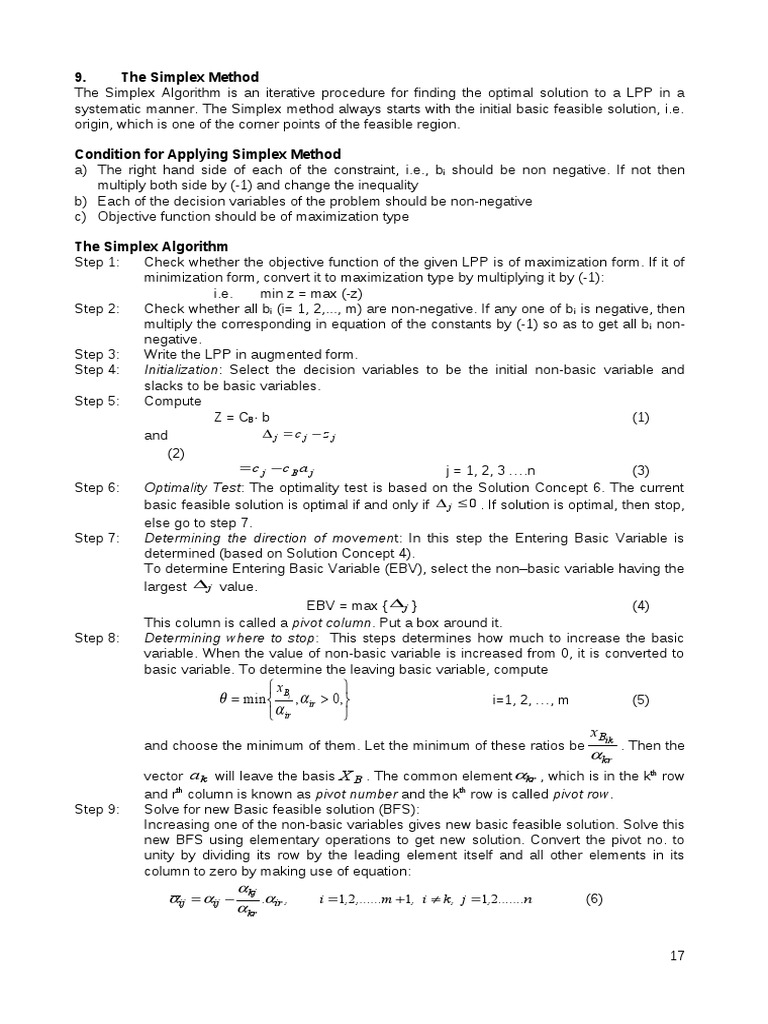 The Simplex Method: Z C A C C | PDF | Numerical Analysis | Teaching ...