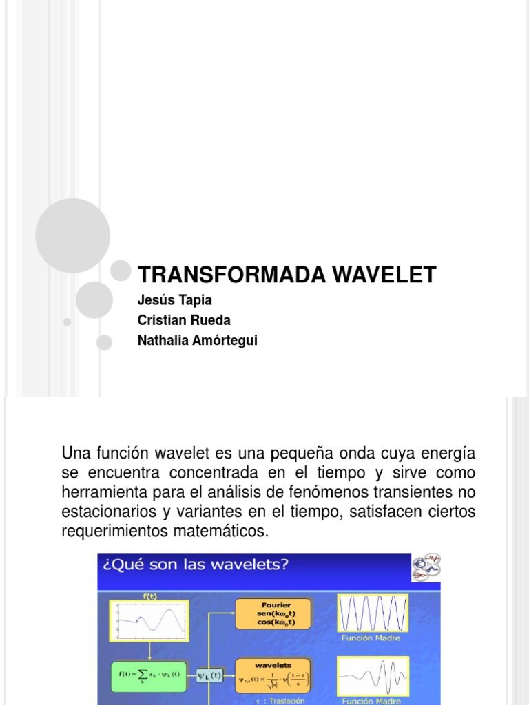 Transformada Wavelet | PDF | Wavelet | Matemáticas Aplicadas