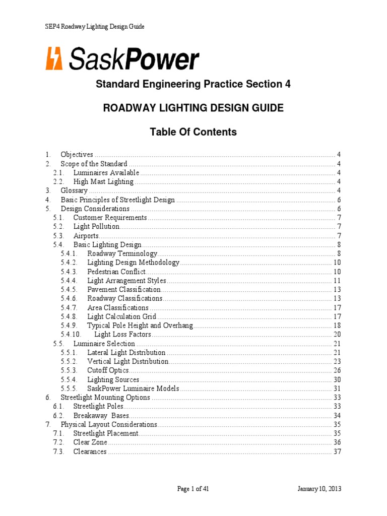 Roadway Lighting Design Guide | PDF | Lighting | Street Light