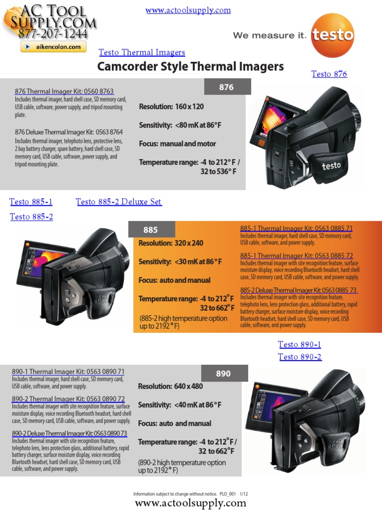 Testo 890-2 Infrared Camera Brochure | PDF | Image Resolution | Infrared