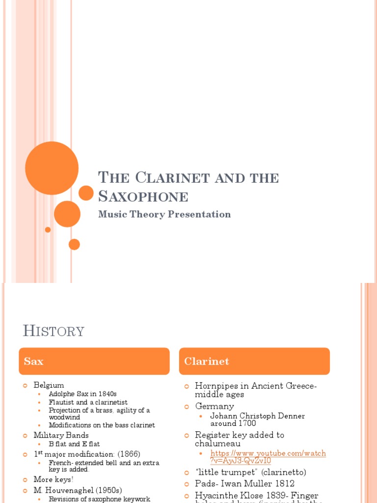 Clarinet vs Saxophone: History & Types | PDF | Clarinet | Saxophone