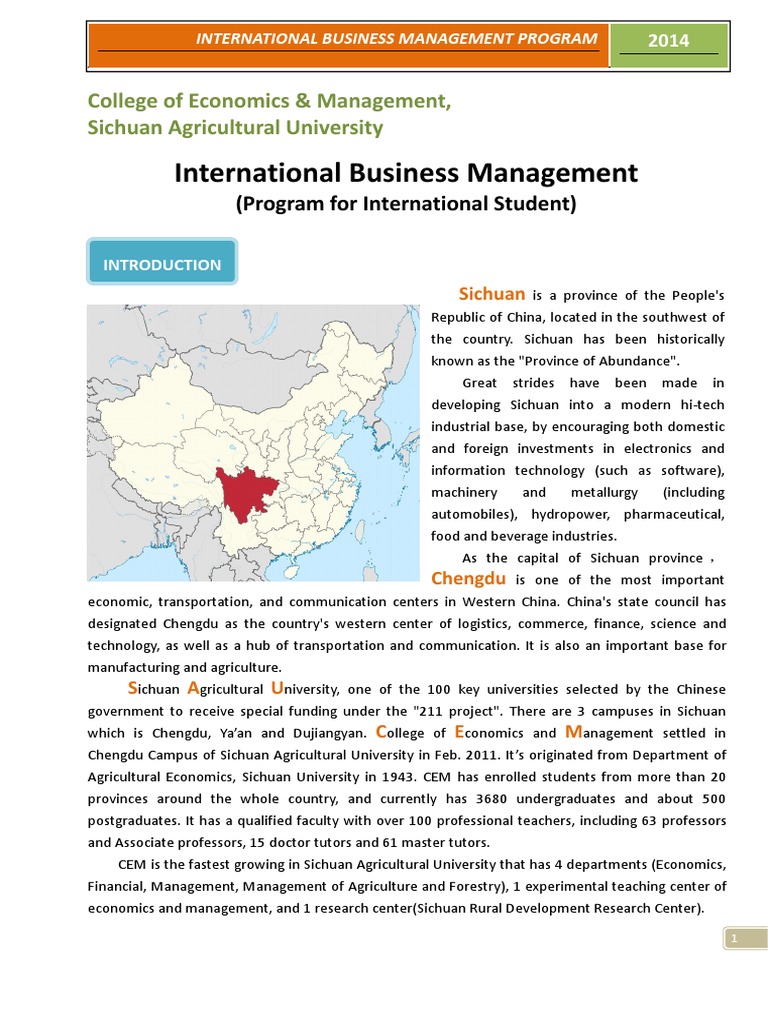 International Business Management: College of Economics & Management ...