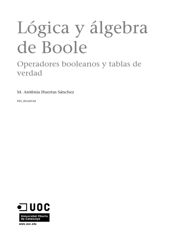 Introducción a la lógica booleana: lenguaje, semántica y aplicaciones ...