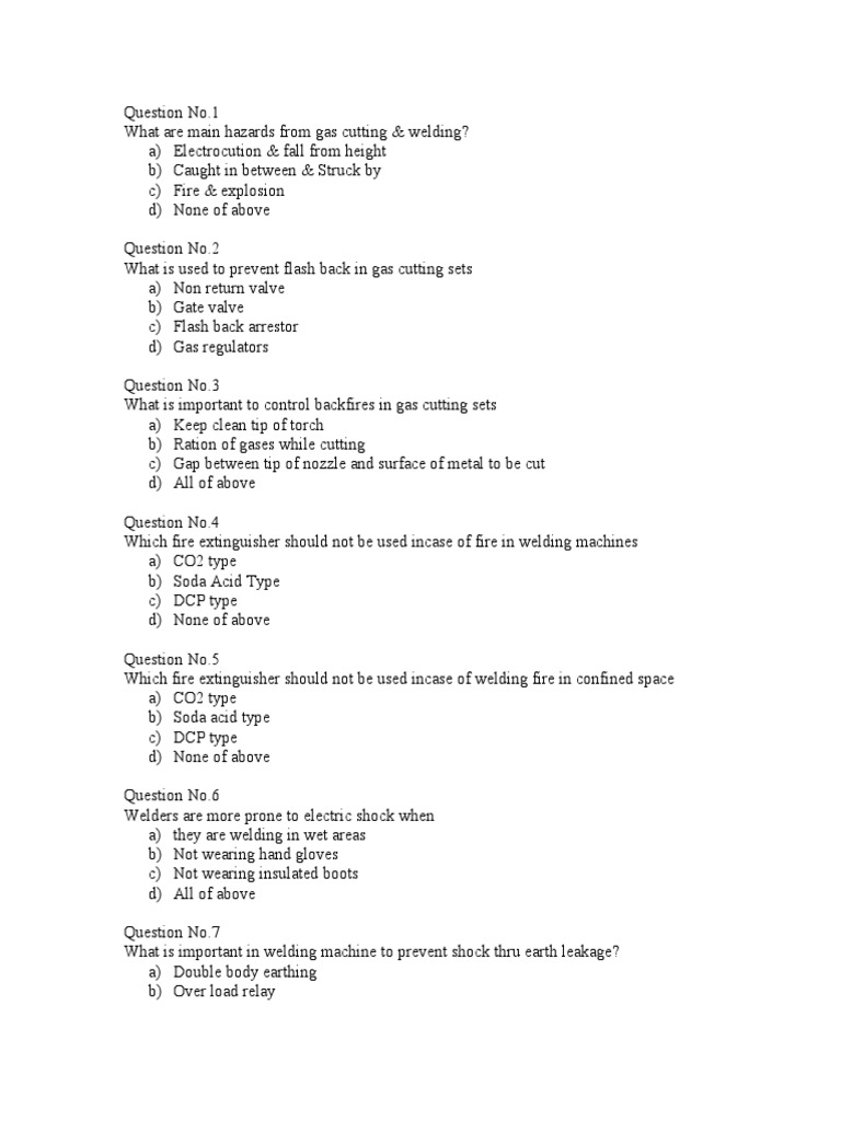Quiz - Gas Cutting Welding | PDF | Metalworking | Industrial Processes