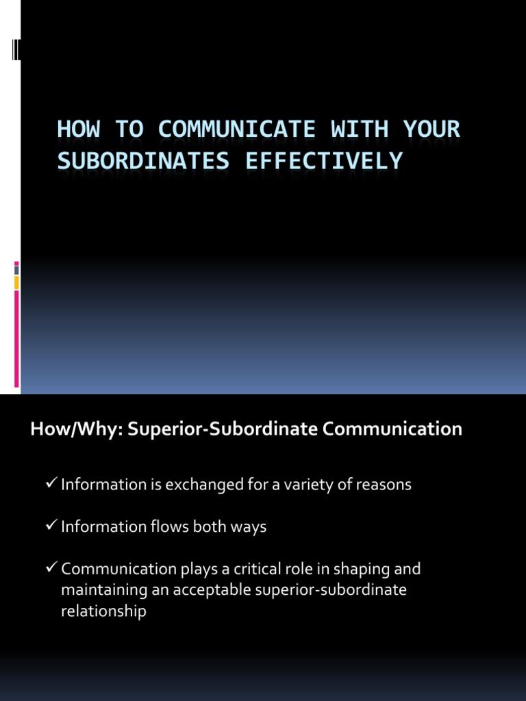 How To Communicate With Your Subordinates Effectively | Body Language ...