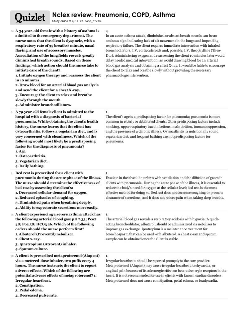 Nclex Review Pneumonia COPD As | PDF | Chronic Obstructive Pulmonary ...