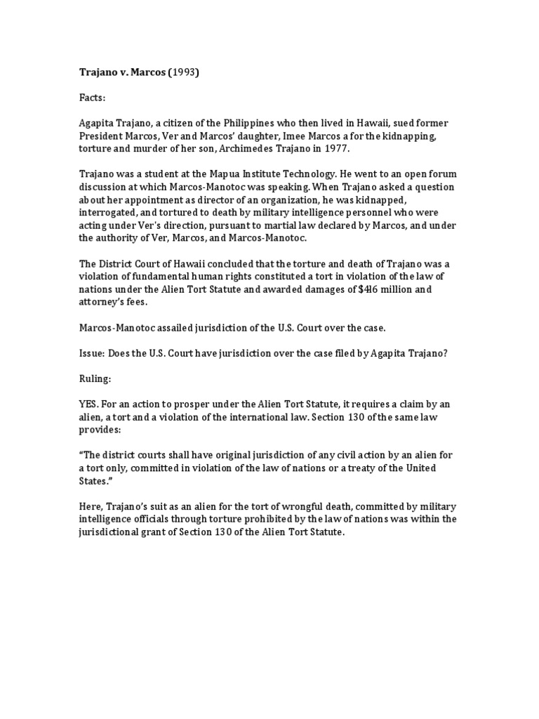 Trajano vs. Marcos | PDF