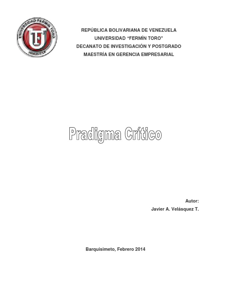 Paradigma Crítico | PDF | La teoría crítica | Jürgen Habermas