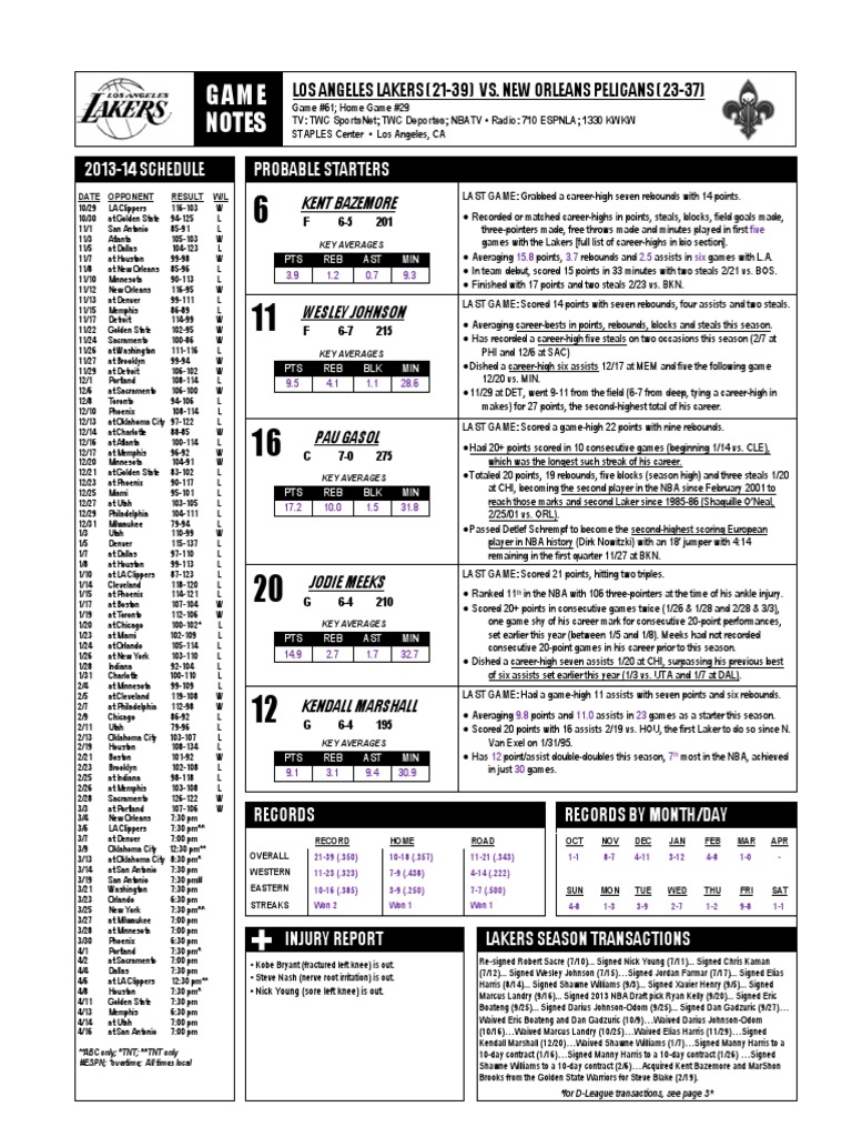 Lakers | PDF | Los Angeles Lakers | Kobe Bryant