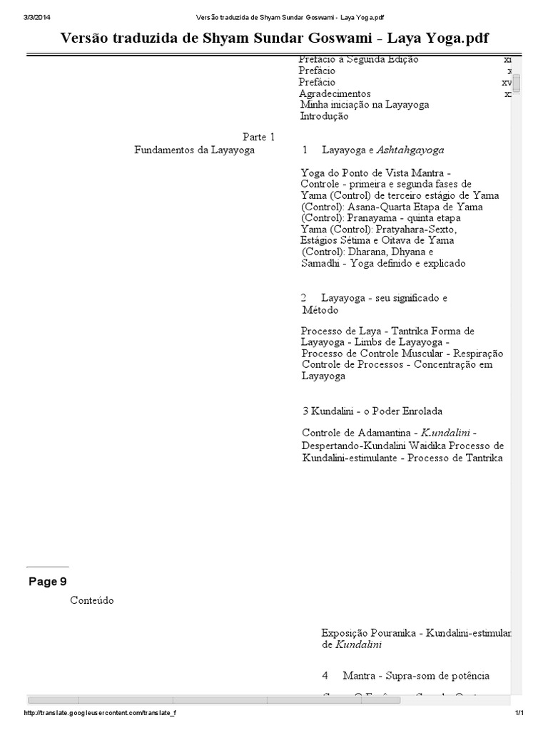 Versão Traduzida de Shyam Sundar Goswami - Laya Yoga | PDF | Bem-estar