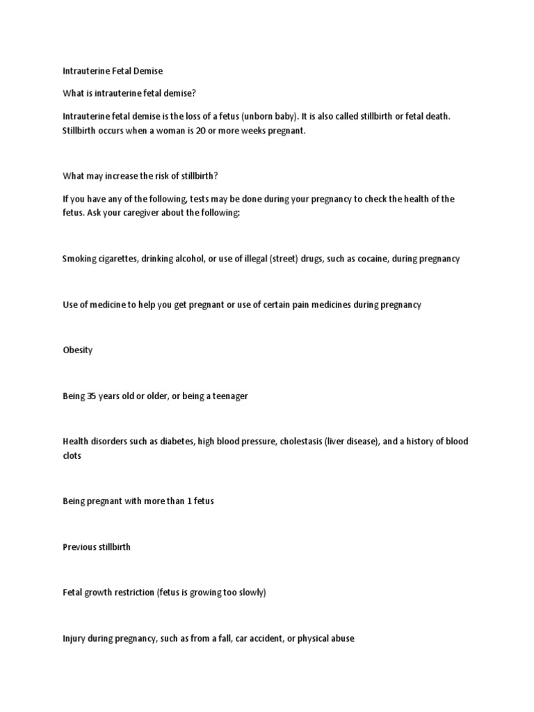 Intrauterine Fetal Demise | Fetus | Placenta