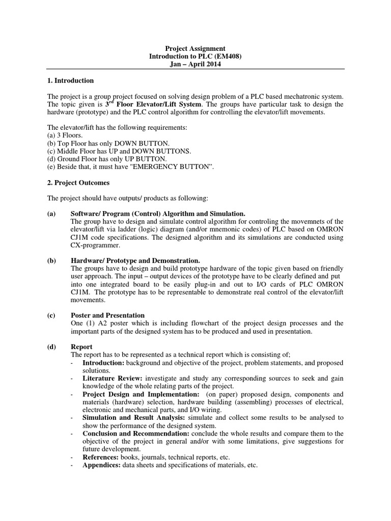 Project Assignment | Download Free PDF | Programmable Logic Controller ...