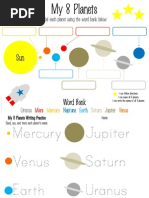 1st Grade Solar System Diagram