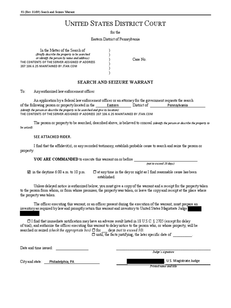 Arrest Warrant Template