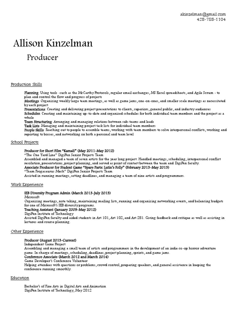 AllisonKinzelman Resume2 | PDF | Further Education | Computing And Information Technology