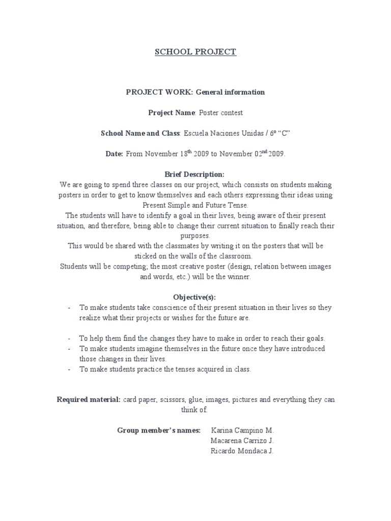 Poster Contest Project for 6th Grade | PDF | Career & Growth | Social ...