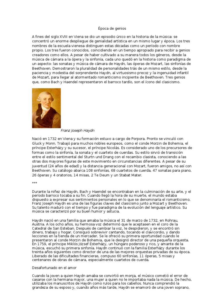 Genios del Clasicismo Vienés | PDF | Ludwig Van Beethoven | Wolfgang Amadeus Mozart