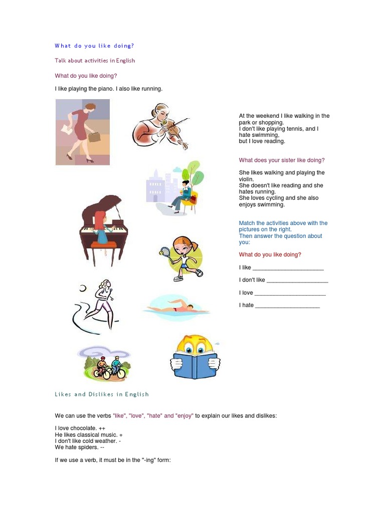 What Do You Like Doing | PDF | English Language | Languages
