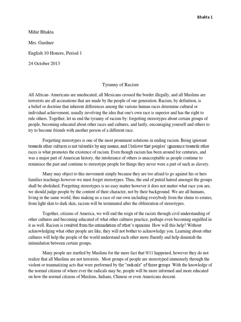 Tyranny Speech | Download Free PDF | Racism | Discrimination & Race ...