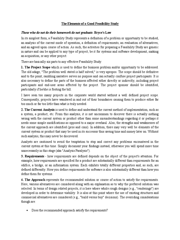 The Elements of a Good Feasibility Study | Feasibility Study | Business